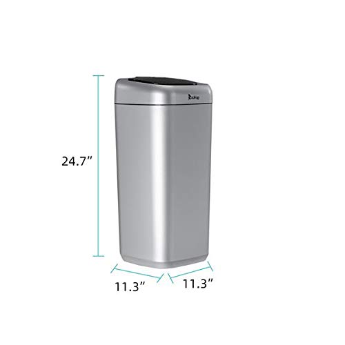 Zokop 35L Smart Motion Sensor Automatic Trash Can Waste Bin Silver