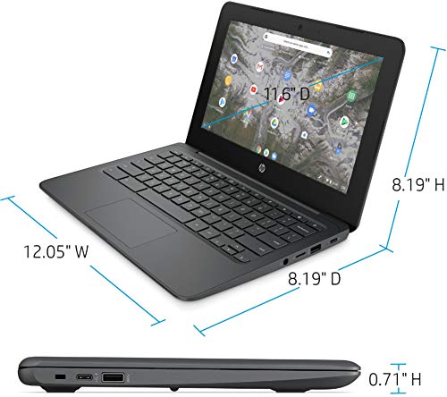 HP Newest Flagship Chromebook, 11.6" HD (1366 x 768) Display, Intel Celeron Processor N3350, 4GB LPDDR2, 32GB eMMC, Chrome OS, HD Graphics 500, 11A-NB0013DX, Ash Gray