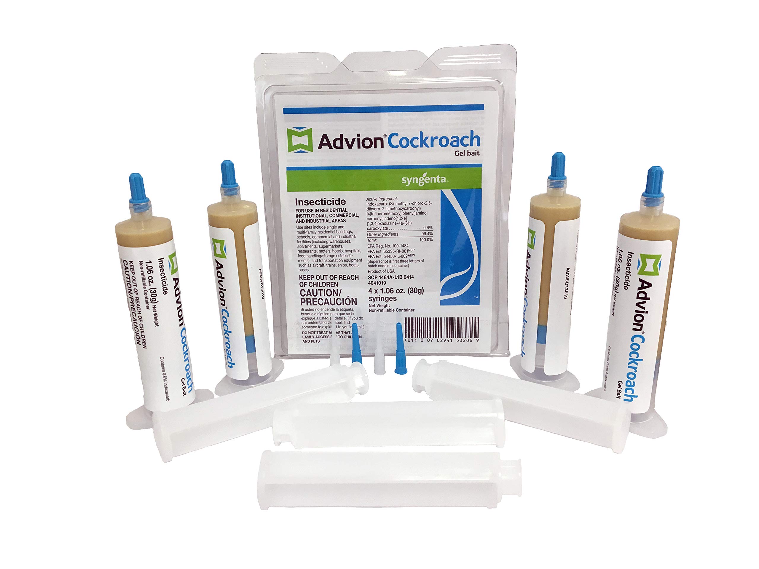 Syngenta 73654 Demand CS Insecticide, 8oz, Beige & advion 383920 4 Tubes and 4 Plungers Cockroach German Roach Pest Control Inse, Brown