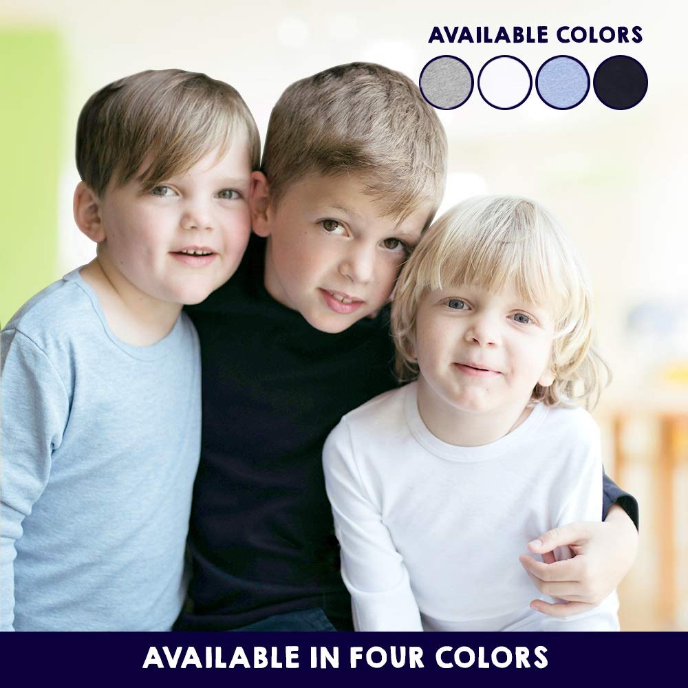 Brix Boys' Long Sleeve Tees - Shirts 4 Pack Cotton Crewneck Multipack.