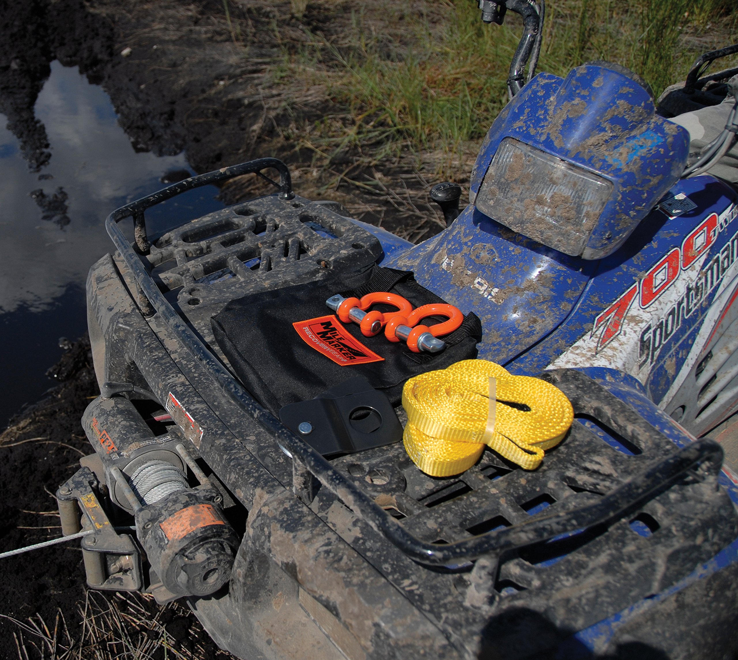 Mile Marker 77-50105BW PE2.5 ATV UTV Side by Side Electric Winch with 3/16β x 42β Steel Cable - 2500 Pound Capacity - Fully Sealed, Submersible, Water, Mud & Snow Proof