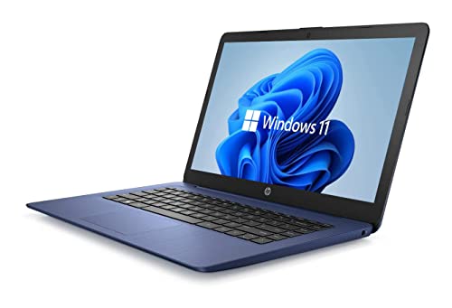 HP Newest 14" HD Laptop, Windows 11, Intel Celeron Dual-Core Processor Up to 2.60GHz, 4GB RAM, 64GB SSD, Webcam, Dale Pink(Renewed) (Dale Blue)