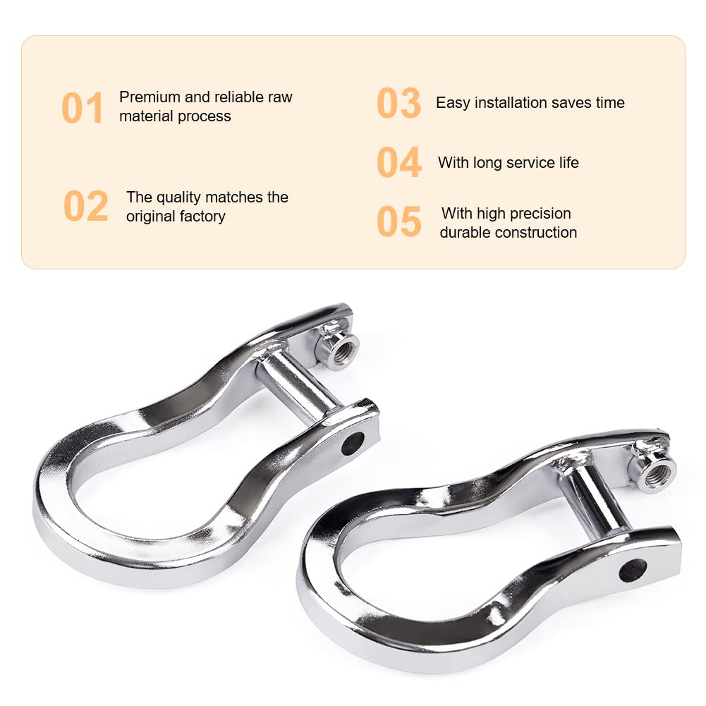 JDMON Compatible with Front Bumper Tow Hook Chevy Silverado 1500 Chevy Silverado 1500 2019 2020 2021 2022 Replaces 84195899 2Pcs (Silver)