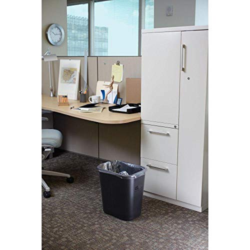 Plastic Garbage Home Office Recycle Bin 7 Gal Black - Outdoor Trash can - Kitchen Trash can - Trash can for Bathroom - Kitchen Trash can - Outdoor Trash can for Patio - Camping Trash can.