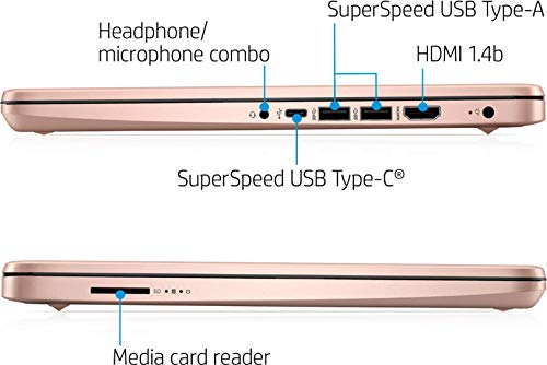 2020 HP 14 inch HD Laptop, Intel Celeron N4020 up to 2.8 GHz, 4GB DDR4, 64GB eMMC Storage, WiFi 5, Webcam, HDMI, Windows 10 S (Google Classroom or Zoom Compatible) (Rose Gold) (Renewed)