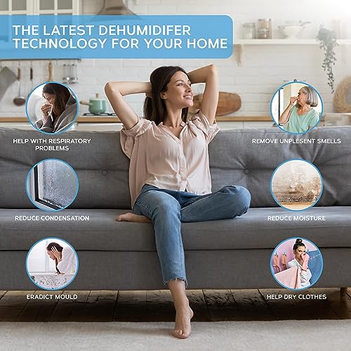 MONHOUSE Dehumidifier 600ml Portable, Compact & Quiet Moisture Absorber - Mini Air Dehumidifier for Home, Bedroom Damp, Car, Office, Garage, Caravan & Basement - Electric Mould Remover - Black