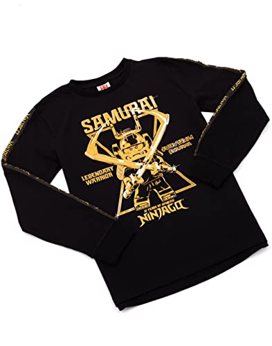 LEGO Ninjago T-Shirt Boys Kids Samurai Warrior Long Sleeve Black Top 10 Years