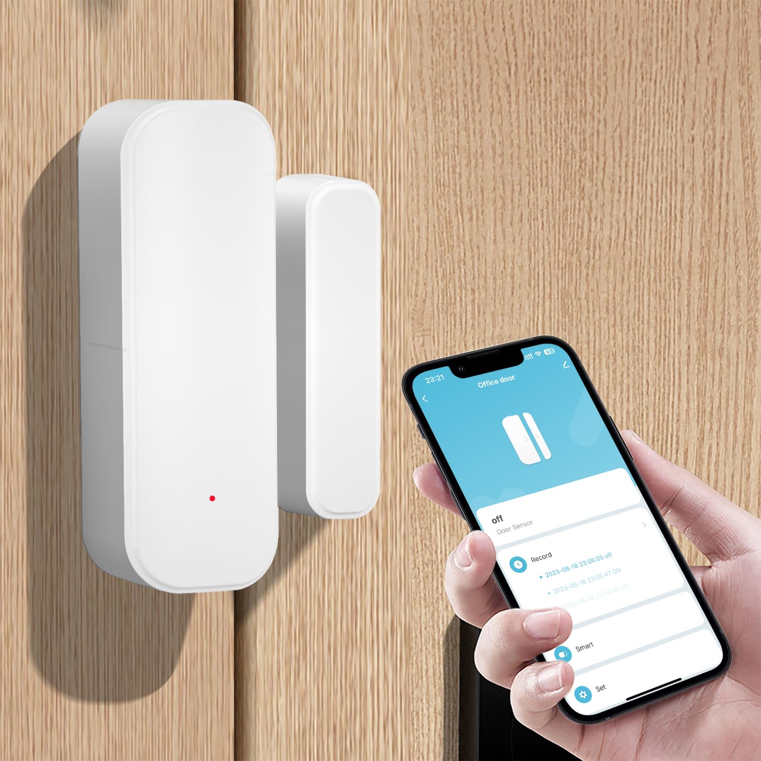 WiFi Door Sensor, Smart Window Door Sensor, Alexa Door Window Contact Sensor for Home Security, Door Open Detector with Alert Notification Compatible with Amazon Alexa, Assistant (1 Pack)