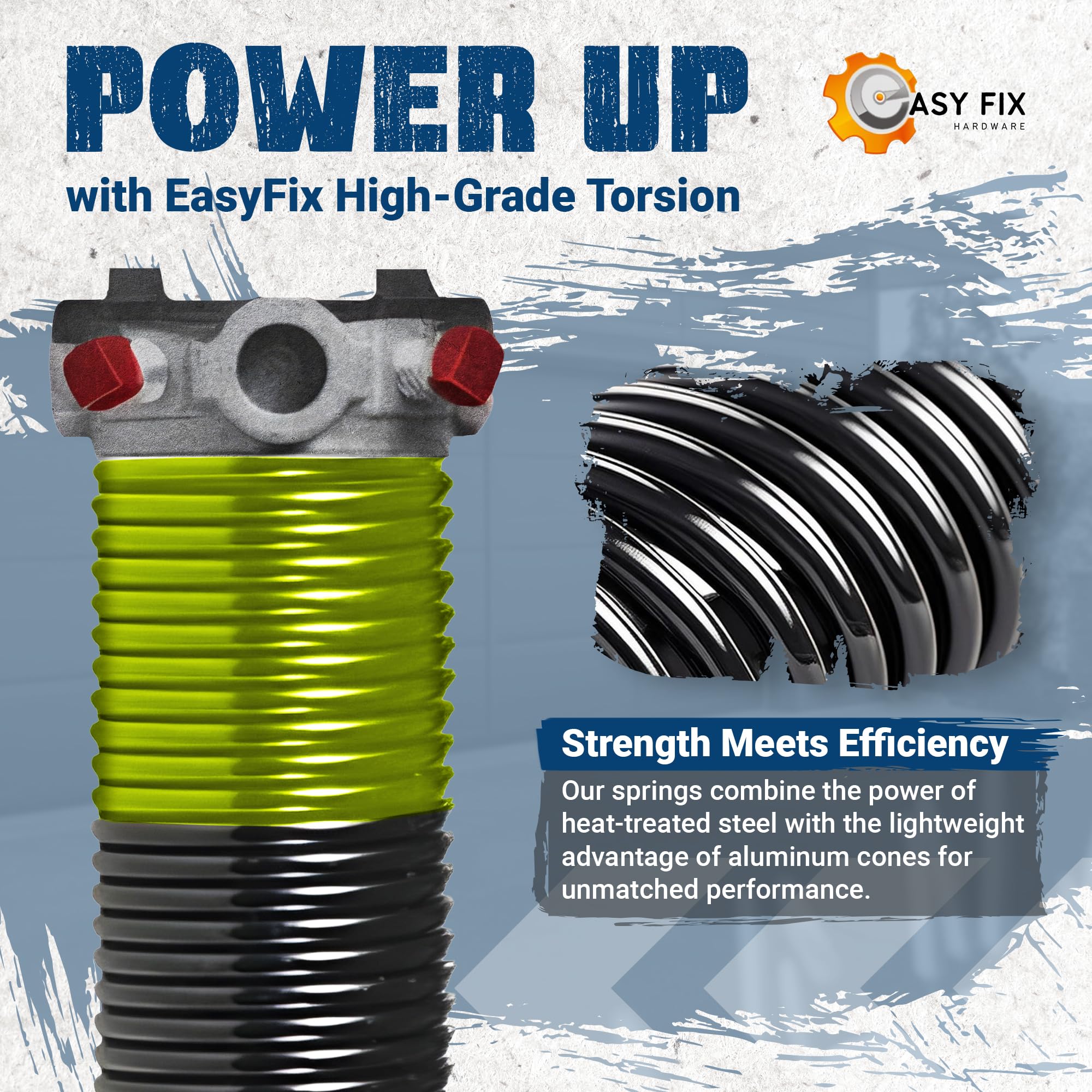 Garage Door Torsion Spring 207x1.75x30 Replacement - 1" Nylon Bushing, Winding Bars, Gloves, & Manual Precision E-Coating 5-Year Warranty Min. 30,000 Cycles for Right Side of Garage Door (Black Cone)