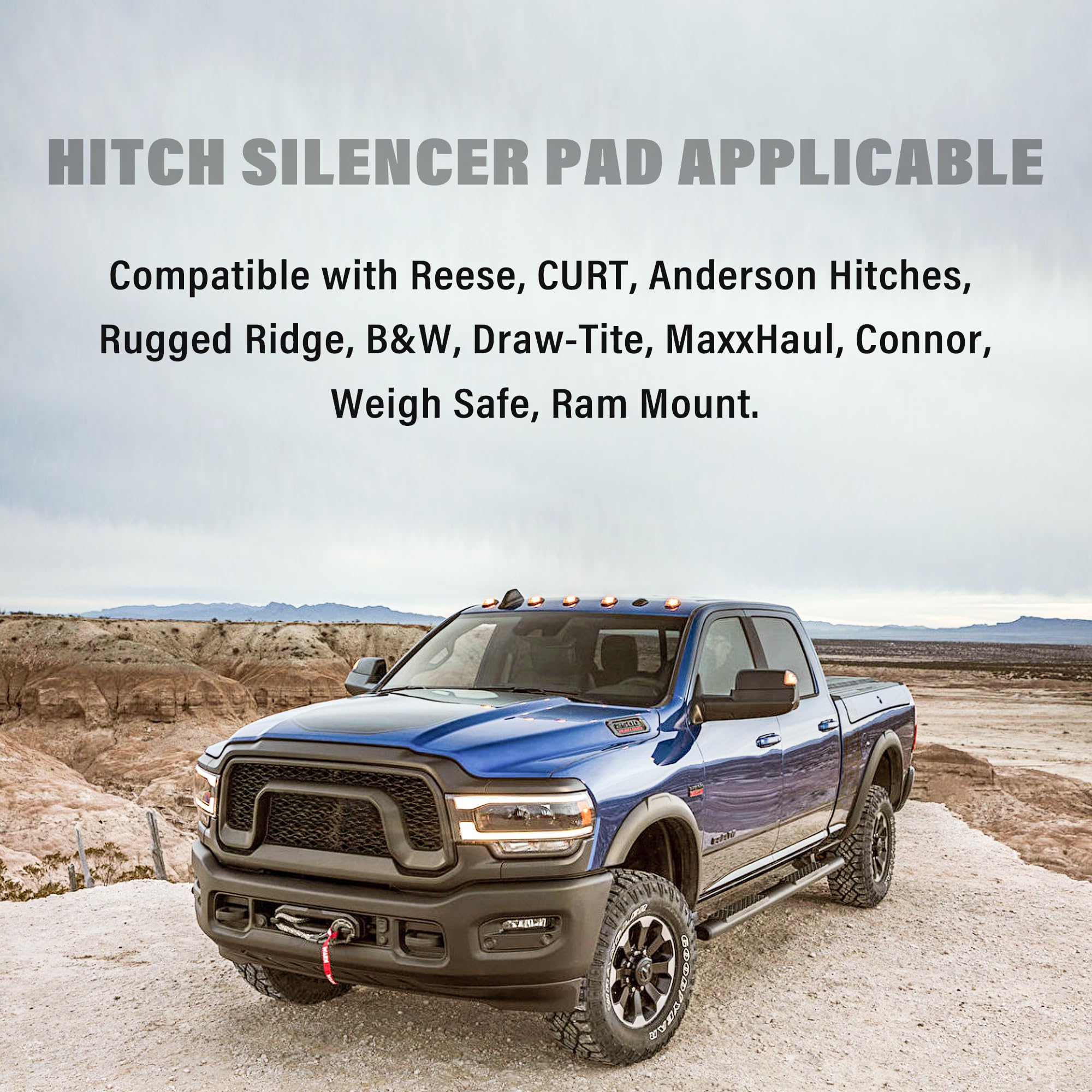 3PCS Hitch Rattle Stopper,Rubber Hitch Receiver Silencer Pad for 2 Inch Trailer Hitch Receiver Bumper Gooseneck,Trailer Hitch Accessories to Eliminate Noise & Ruduce Rattle