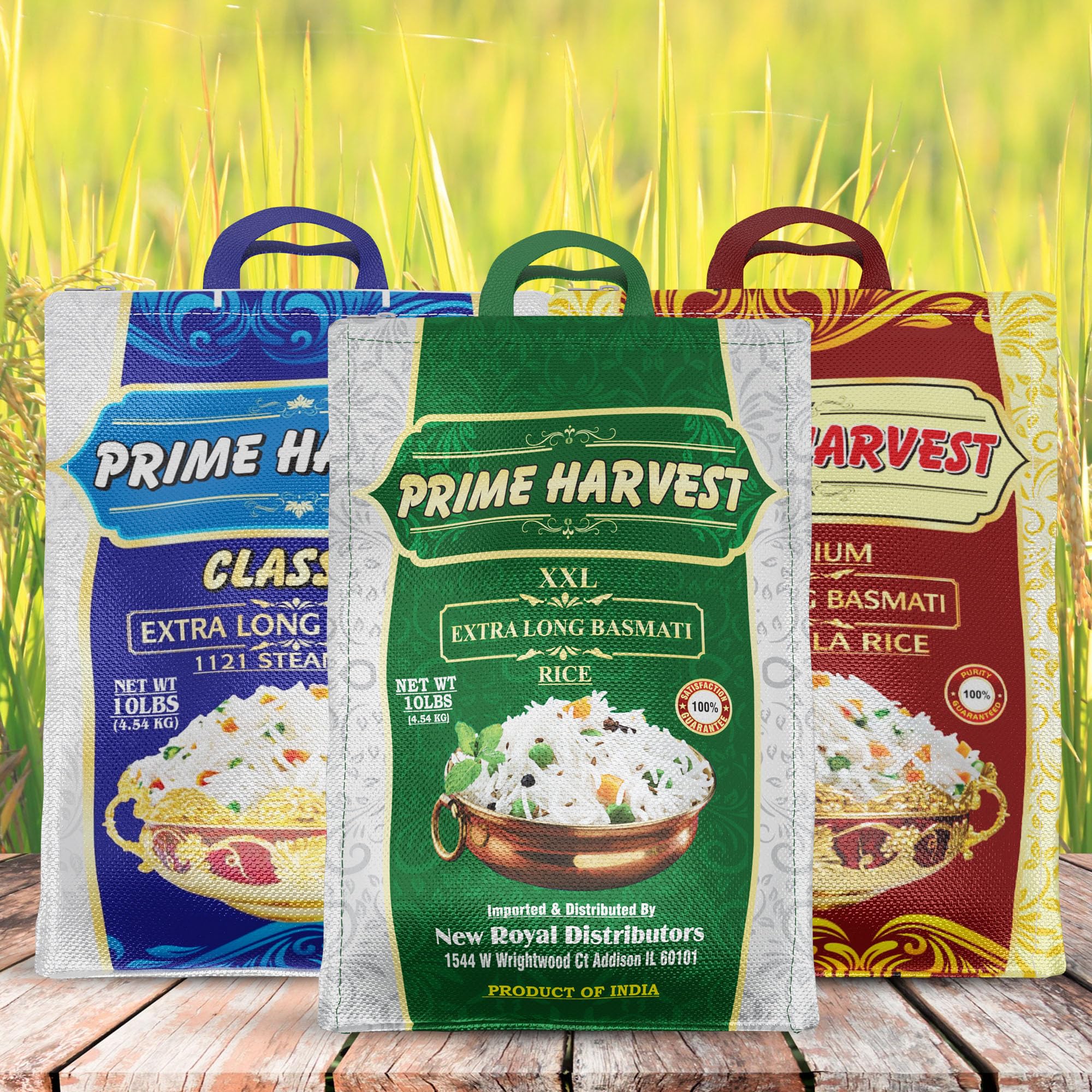 Prime Harvest Basmati Rice 10lbs Parboiled Premium Sella - Extra Long Grain, 10-Pound rice bag, Non-Sticky | Aged and Authentic | White