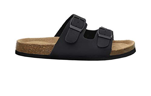 CUSHIONAIRE Kid's Lane JR Cork footbed Sandal with +Comfort, BLACK 12