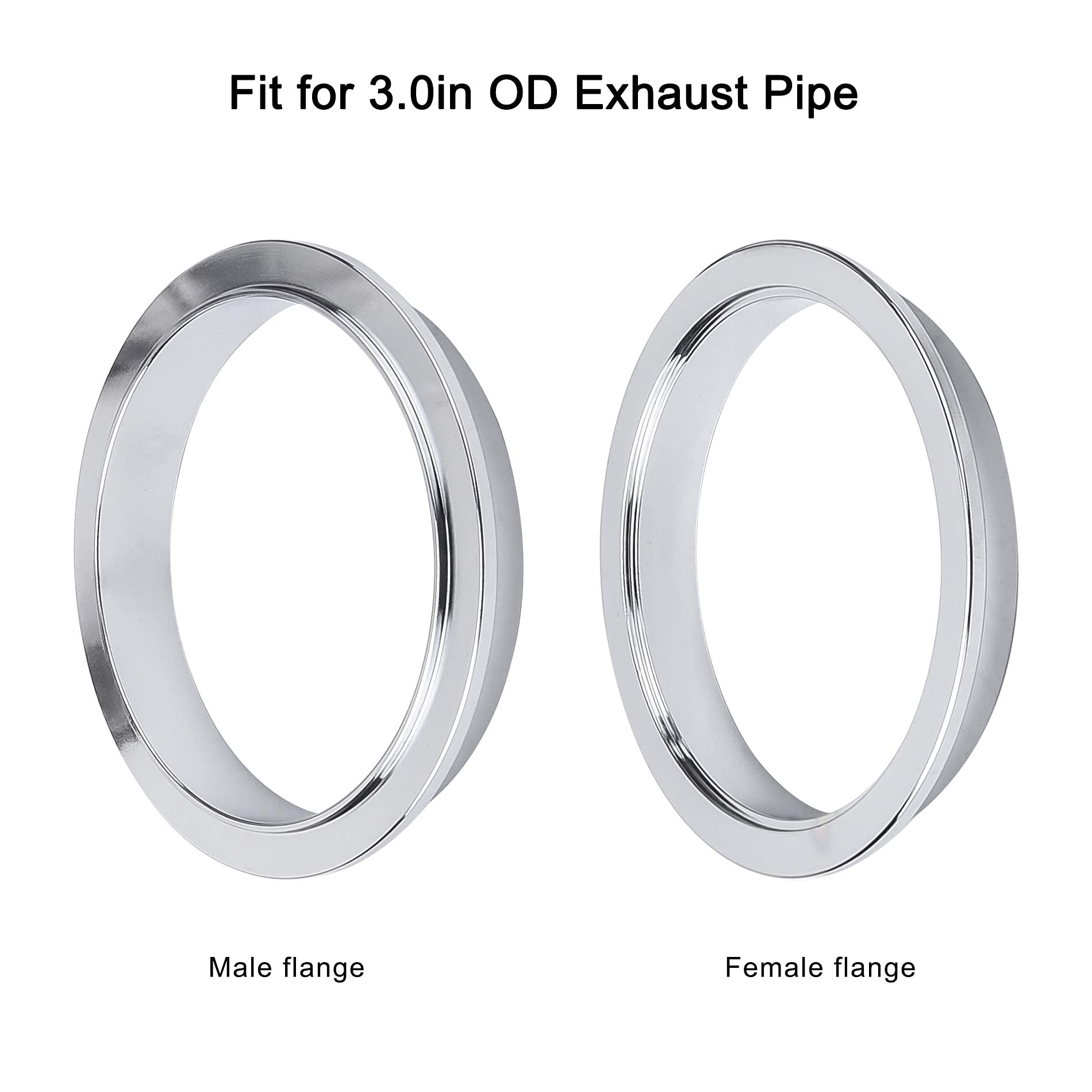 EVIL ENERGY 3 Inch V Band Clamp, Bundle with 2.5" ID to 3" OD Exhaust Pipe Reducer Adapter