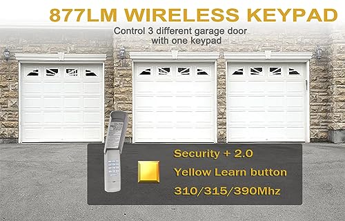 Wireless Garage Door Opener Keypad Wireless Keyless Entry Keypad Works with Chamberlain, LiftMaster, Craftsman and More Since 2011 to Current (Work with Yellow Learn Button)