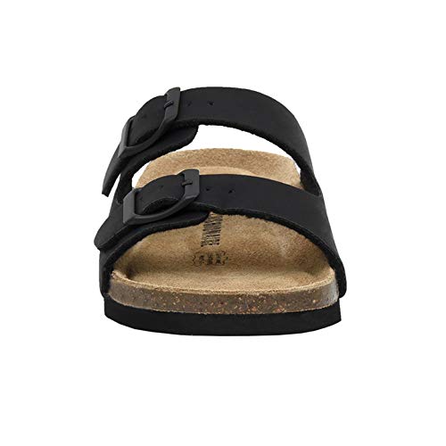 CUSHIONAIRE Kid's Lane JR Cork footbed Sandal with +Comfort, BLACK 12