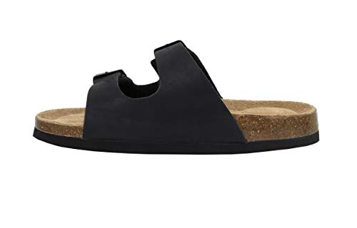 CUSHIONAIRE Kid's Lane JR Cork footbed Sandal with +Comfort, BLACK 12