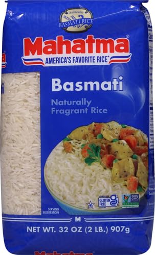 Mahatma Indian Basmati Rice, 32-Ounce Bag of Rice, Fluffy, Floral, and Nutty-Flavored Rice, Stovetop or Microwave Rice