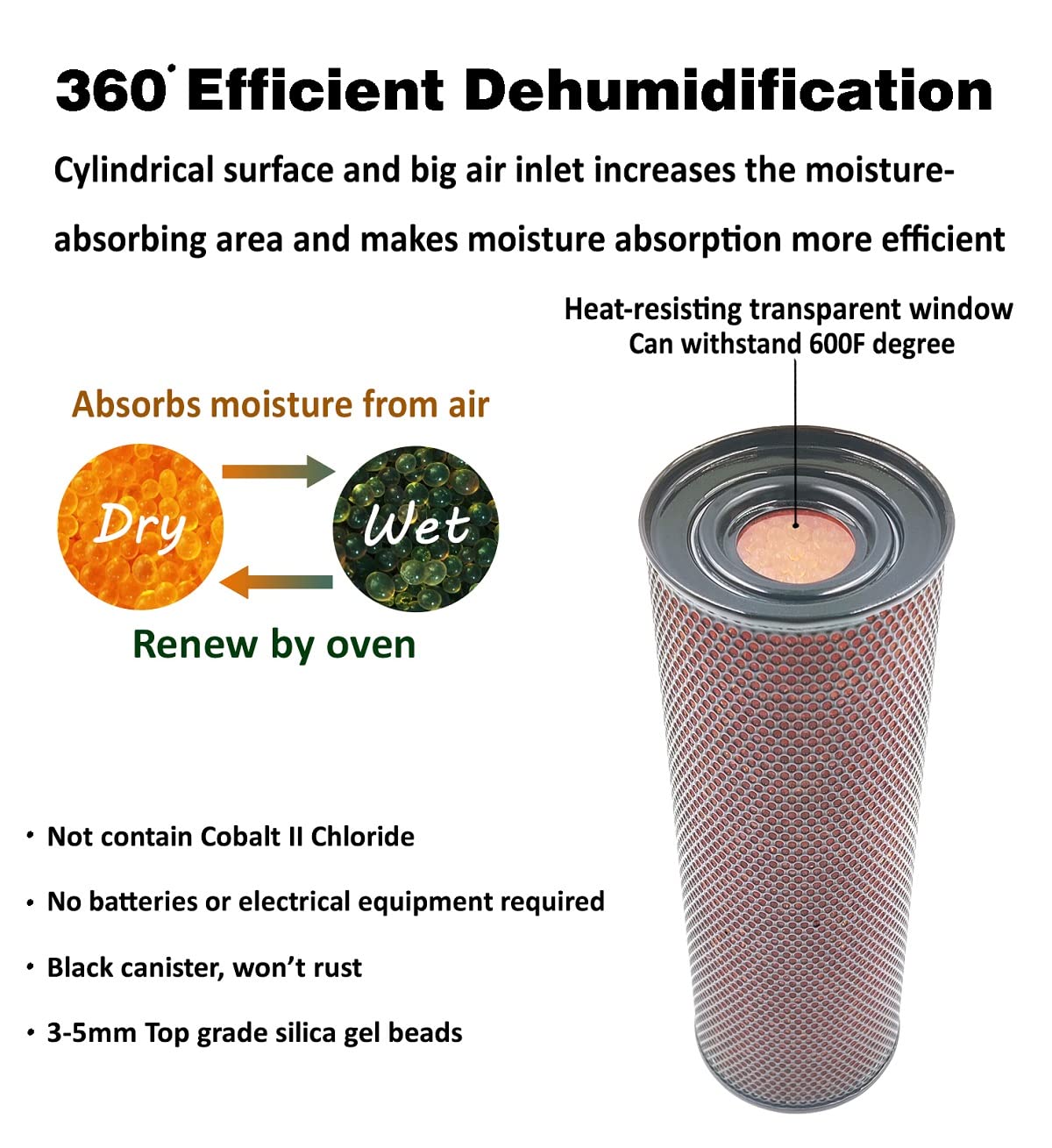 Dehumidifier for Gun Safe, Moisture Absorbers, ECCEPOPU 400g Reusable Desiccant Canister for Safe, Cabinet, Tool Box(3 Units)