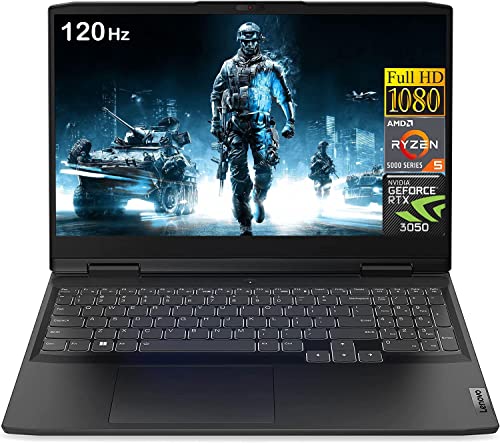 Lenovo IdeaPad 3 Gaming Laptop, NVIDIA GeForce RTX 3050, AMD Ryzen 5 6600H(Beat i7-11700) , 16GB DDR5 RAM, 512GB SSD, 15.6 Inch FHD Display, Wi-Fi, Windows 11 Home, Bundle with JAWFOAL