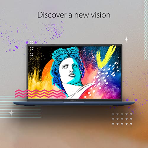 ASUS VivoBook 17X Laptop, 17.3” FHD Display, AMD Ryzen 7 5800H CPU, AMD Radeon Graphics, 8GB RAM, 512GB SSD, Fingerprint Sensor, Windows 11 Home, Quiet Blue, S1703QA-DS71