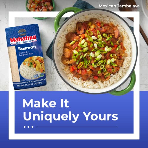 Mahatma Indian Basmati Rice, 32-Ounce Bag of Rice, Fluffy, Floral, and Nutty-Flavored Rice, Stovetop or Microwave Rice