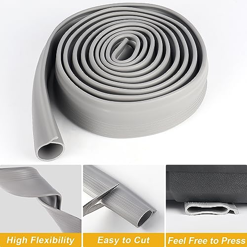 Garage Door Seals Bottom Rubber Weather Stripping, P-Bulb Garage Door Bottom Weather Seal Suitable for Weatherproof, Replacement Overhead Doors (20FT, Grey)