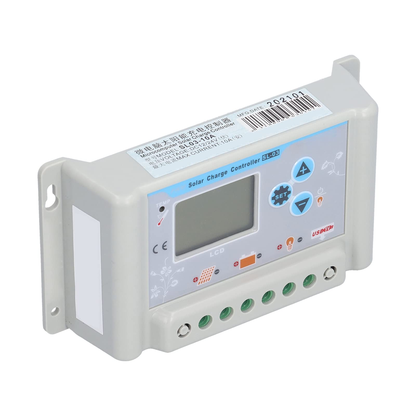 Wincong 10A SL03 LCD Display , Solar & Wind Power Energy Controllers Solar Panel Photovoltaic System Charge and Discharge Controller