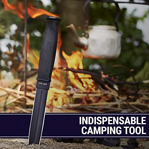 Knife for Men with Sheath - Black Tactical Knives - Cool Hunting Knofe Fixed Blade Knife with Serrated Blade - Best EDC Survival Camping Hiking Military Tool Sharp Belt Boot Knives Gift for Men 2503