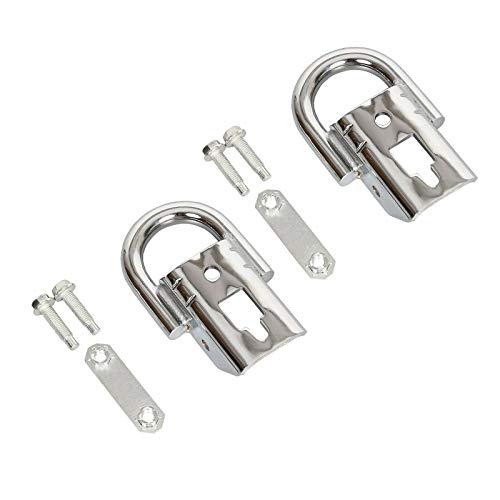 RXIOVILAE Compatible with 2009-2018 Crew Cab 2009-2018 Extended Cab 2009-2018 Cab Thru 17 Chrome Tow Hooks Pair w/Hardware