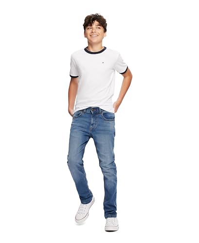Tommy Hilfiger Kids Boy's Ken Tee (Big Kids) Classic White MD (12-14 Big Kids)