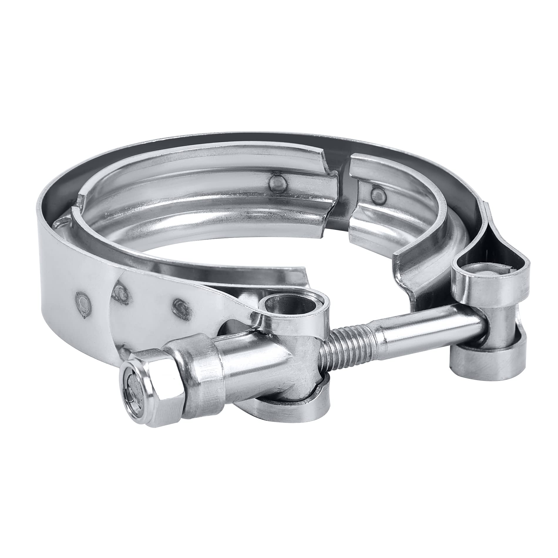 EVIL ENERGY 3.0" V Band Clamp for Flange Kit Stainless Steel, Bundle with 4 Holes Adjustable Exhaust Hanger Universal 2PCS