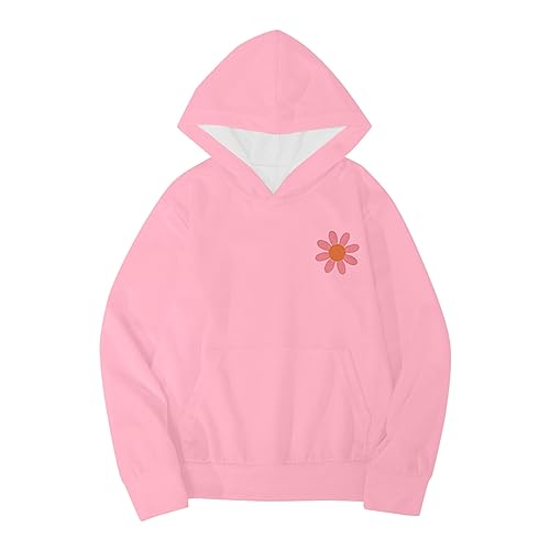 Baby Girls Boys Long Sleeve Sweatshirt Crewneck Hooded Pocket Warm Casual Cold Weather Sweatshirt 1-Year-Old Pullover Hot Pink