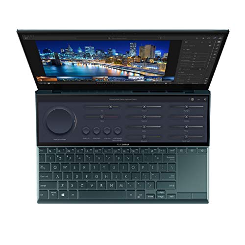 ASUS ZenBook Duo 14 UX482 14” FHD NanoEdge Touch Display, Core i7-1195G7, GeForce MX450, 16GB RAM, 1TB SSD, ScreenPad Plus, Windows 11 Pro, WiFi 6E Celestial Blue, UX482EGR-XB74T