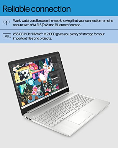 HP15.6 Inch Laptop, Intel Iris Xe Graphics, 12th Generation Intel Core Processor, 8 GB RAM, 256 GB SSD, Diagonal Full HD Display, Windows 11 Home, Dual Array Microphones, Wi-Fi 6 (15-dy5024nr, 2022)