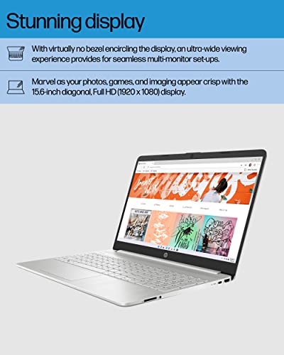 HP15.6 Inch Laptop, Intel Iris Xe Graphics, 12th Generation Intel Core Processor, 8 GB RAM, 256 GB SSD, Diagonal Full HD Display, Windows 11 Home, Dual Array Microphones, Wi-Fi 6 (15-dy5024nr, 2022)
