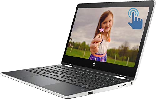 HP Pavilion x360 Premium 2 in 1 Laptop Computer, Intel Quad-Core Pentium Silver N5000 Processor, 11.6" HD IPS Touchscreen Display, 4GB DDR4 128GB SSD, HD Camera B&O USB-C HDMI WiFi BT 4.2 Win 10