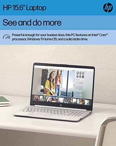 HP15.6 Inch Laptop, Intel Iris Xe Graphics, 12th Generation Intel Core Processor, 8 GB RAM, 256 GB SSD, Diagonal Full HD Display, Windows 11 Home, Dual Array Microphones, Wi-Fi 6 (15-dy5024nr, 2022)