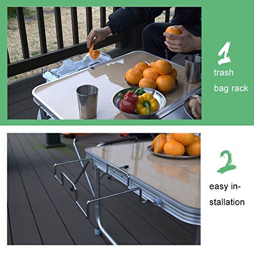 Qii lu Trash Bag Rack, Outdoor Trash Can Bracket Dustbin Cage Garbage Plastic Bag Holder Table Rack Garbage Bag Holder