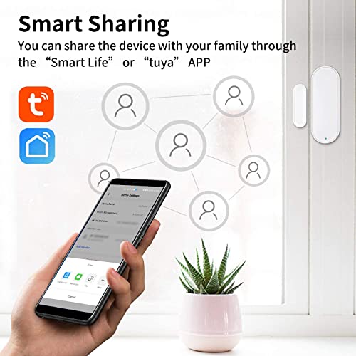 HEIMAN WiFi Door Sensor, Smart Window Door Sensor Alarm, Contact Sensor for Home Security, Wireless Magnetic Door Open Detector and APP Remote Notification (1 Pack+)
