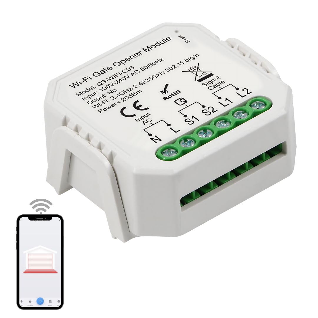 Selindus Alpha WiFi (Wi-Fi) Smart Garage Door & Gate Opener | Wireless Remote + iOS/Android App | Alexa, Google Home & Assistant | Works with Existing Garage & Gate Openers | No Hub Required