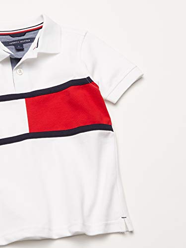Tommy Hilfiger Boys' Short Sleeve Fashion Polo Shirt, Gary White, 8-10