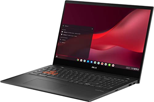 ASUS Cloud Gaming Chromebook Vibe CX55 Flip 15.6" Touchscreen 144Hz FHD 2-in-1 Laptop, Intel Quad-Core i5-1135G7 (Beat i7-1065G7), 8GB LPDDR4X RAM, 256GB PCIe SSD, WiFi 6, Bluetooth 5, Grey, Chrome OS