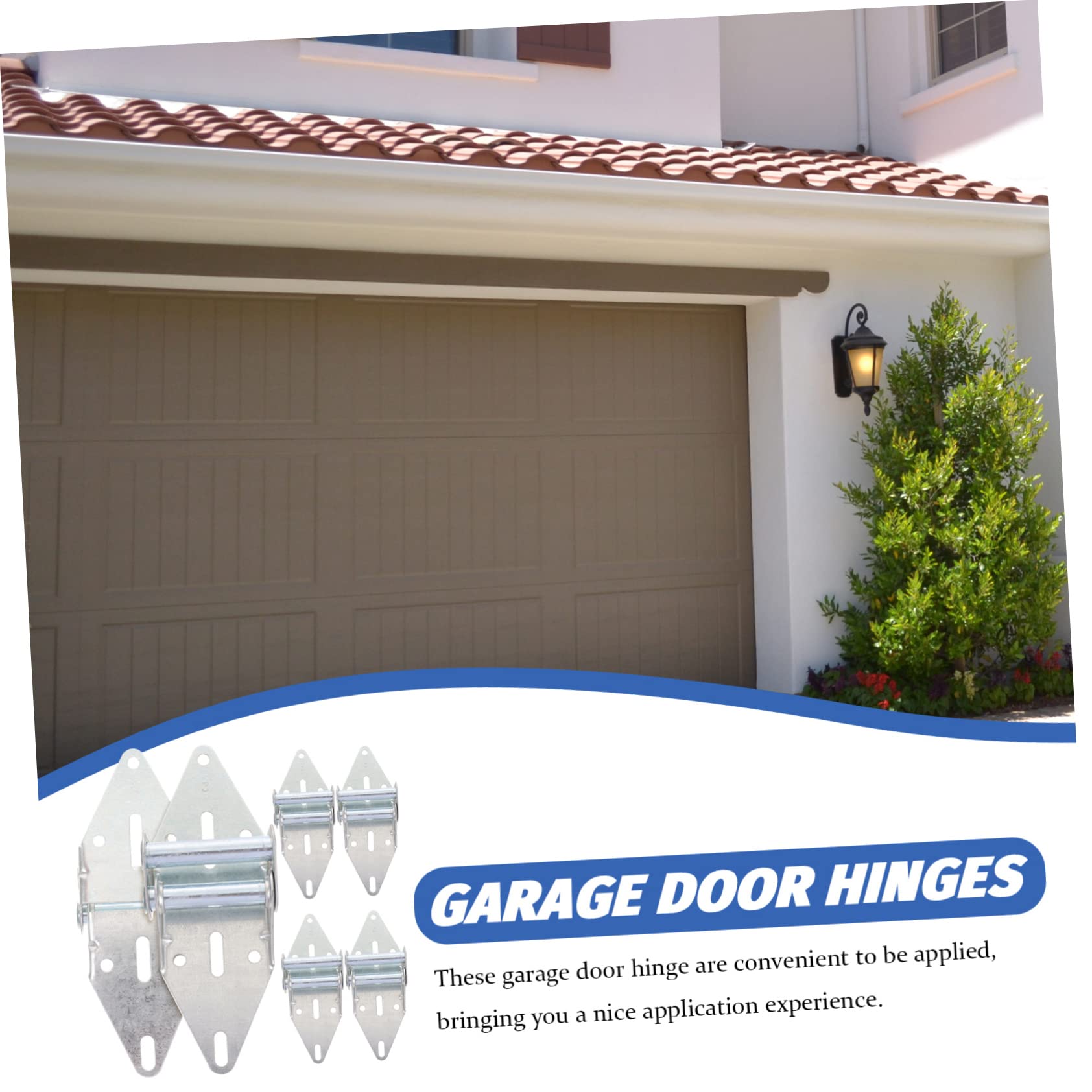 Angoily 6pcs Iron Garage Door Hinges Fix Garage Door Parts Heavy Duty Replacement Hinges