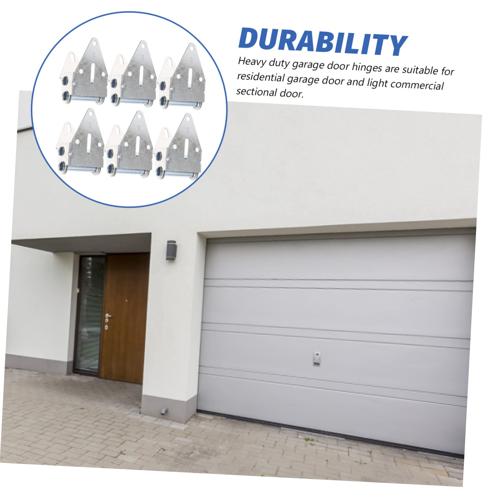 Angoily 6pcs Iron Garage Door Hinges Fix Garage Door Parts Heavy Duty Replacement Hinges
