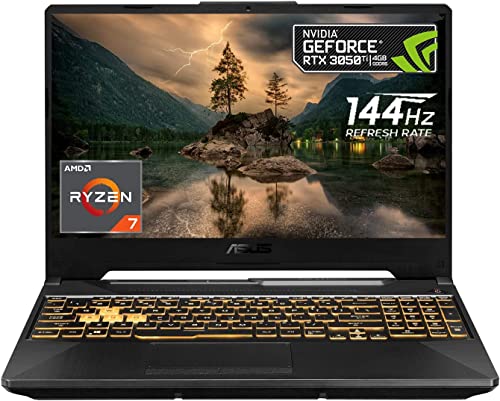 ASUS TUF Gaming A15 15.6" FHD 144Hz Gaming Laptop AMD Ryzen 7 6800H(>i9-10885H), NVIDIA GeForce RTX 3050 Ti, Wi-Fi 6,32GB DDR5 RAM, 1024GB PCIE SSD, RGB Backlit Keyboard, Webcam, Window 11 Home, Gray