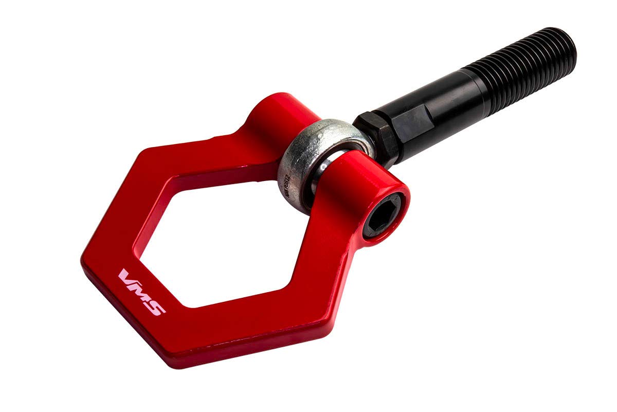 VMS RACING Rear Tow Hook in RED Compatible with Chevy Chevrolet Corvette C7 Z06 ZR1 Stingray Oval Track 14-19 2014-2019