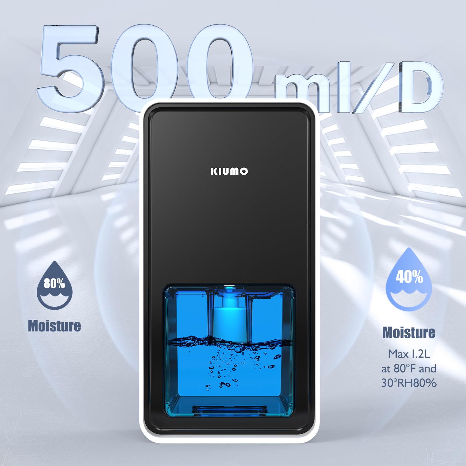 Dehumidifier for Home,Kiumo 40 OZ Small Dehumidifiers for Room, Quiet with Auto Shut Off, Portable Dehumidifiers for Bedroom (350 sq. ft), Bathroom, RV, Closet