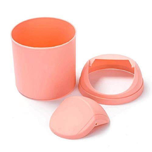 Bonlting 2Pcs Mini Table Trash Can Plastic Small Tiny Desktop Wastebasket Trash Can with Swing Lid for Bathroom Vanity Countertop or Table(Pink Purple)