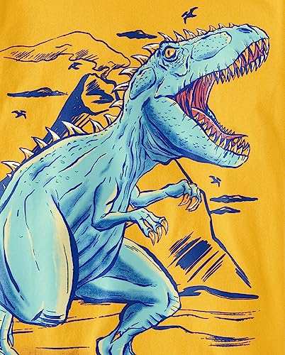 The Children's Place,Short Sleeve Dinosaur Graphic T-Shirt,Golden Egg,Medium (7/8)