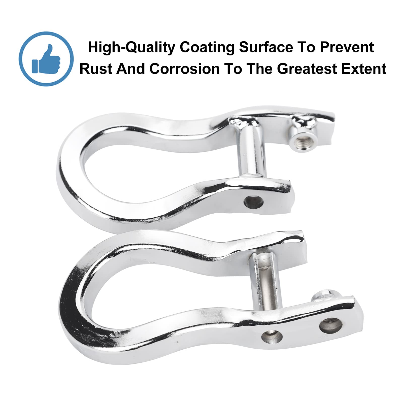 ONER Tow Hooks Compatible with 2019 2020 2021 & Newer Chevy Silverado 1500, Replaces # 84280202（Chrome）